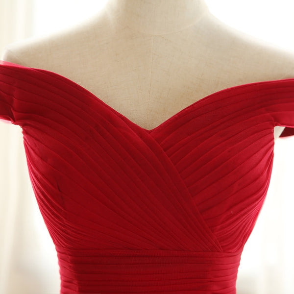 Simple Ball Gown Off Shoulder Tulle Prom Dress – daisystyledress